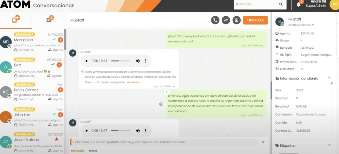 Todo sobre el Módulo de Conversaciones en Atom